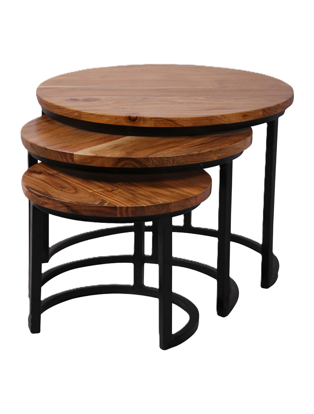Acacia & Mango Wood Nesting Tables - Round/Z/U/Oval Shapes | AQ Wood ...
